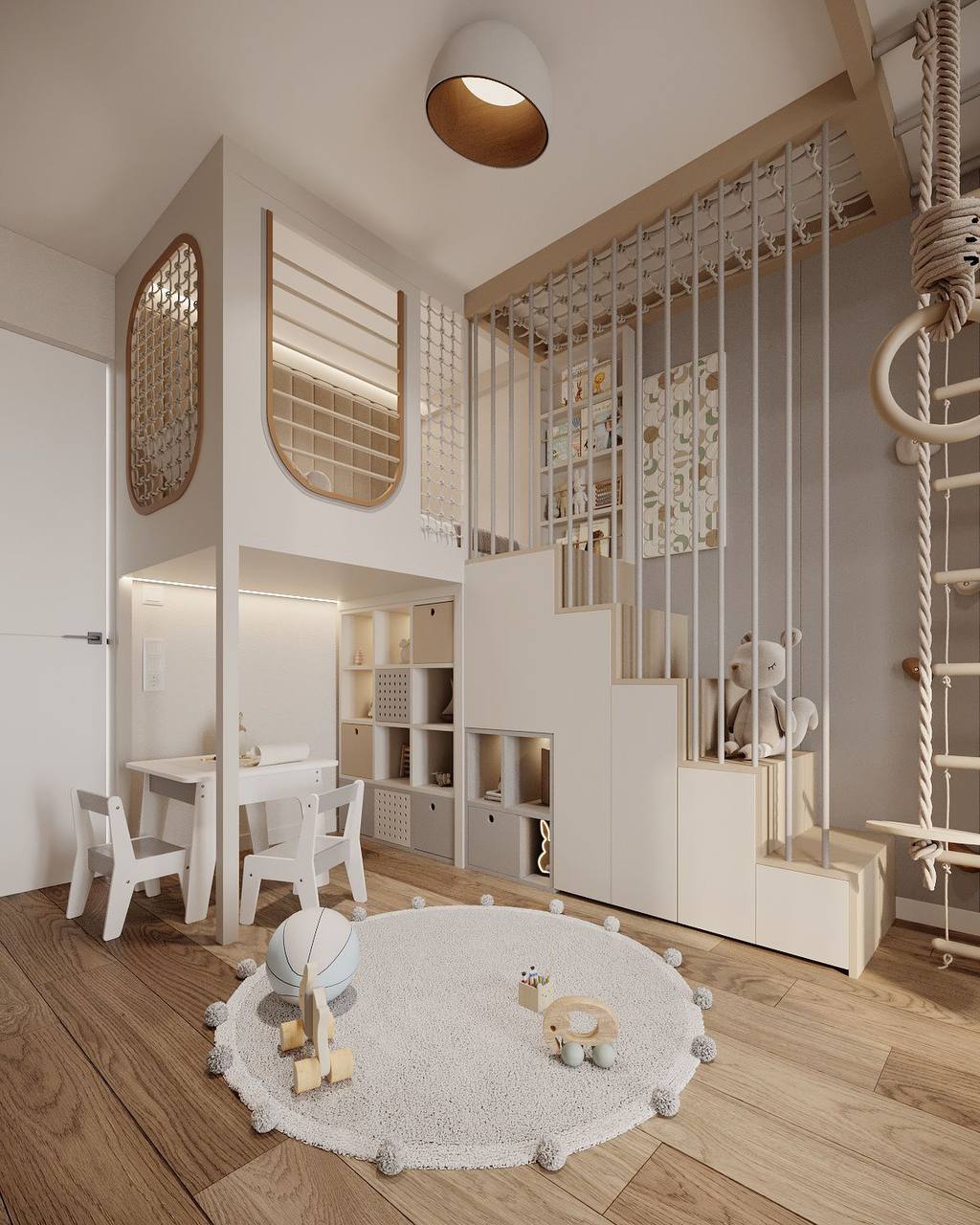 Інтер’єр дитячої кімнати зі спортивною зоною